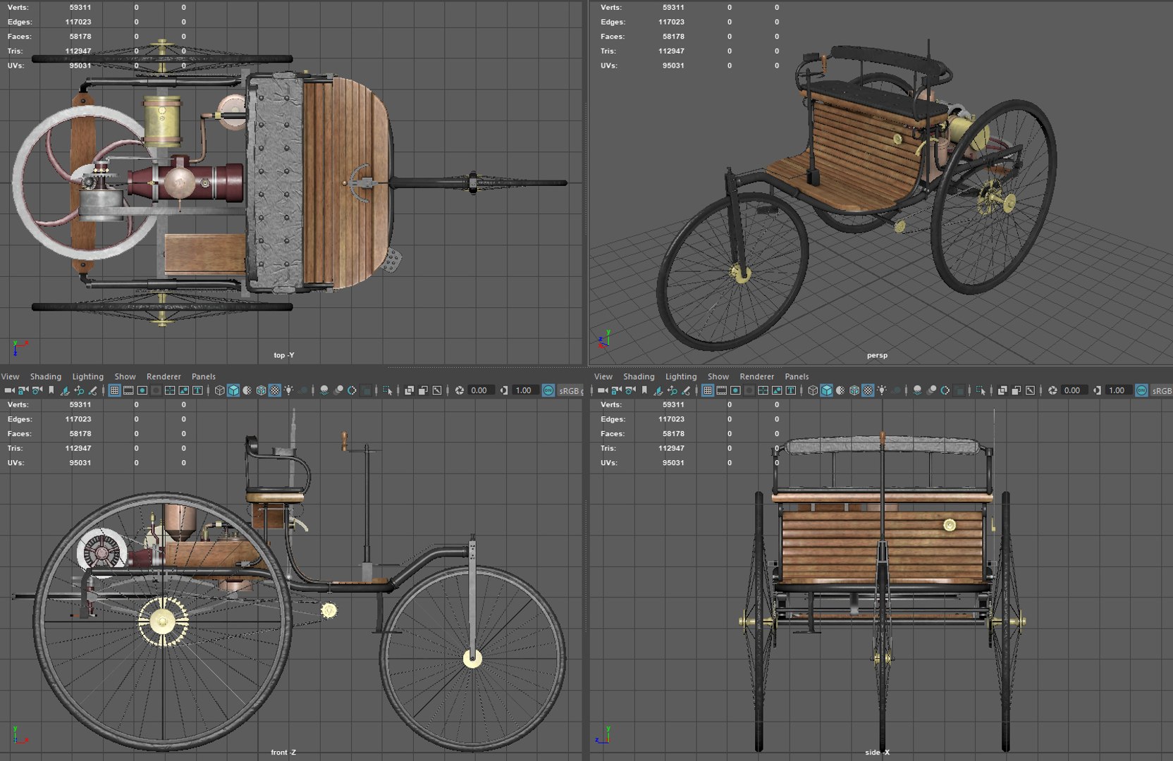 1886 Benz Patent Motorwagen 3D Model - TurboSquid 2094002