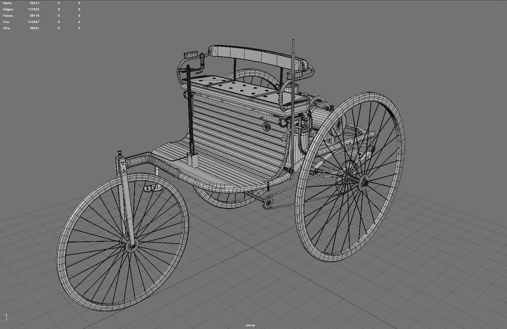1886 Benz Patent Motorwagen 3D Model - TurboSquid 2094002