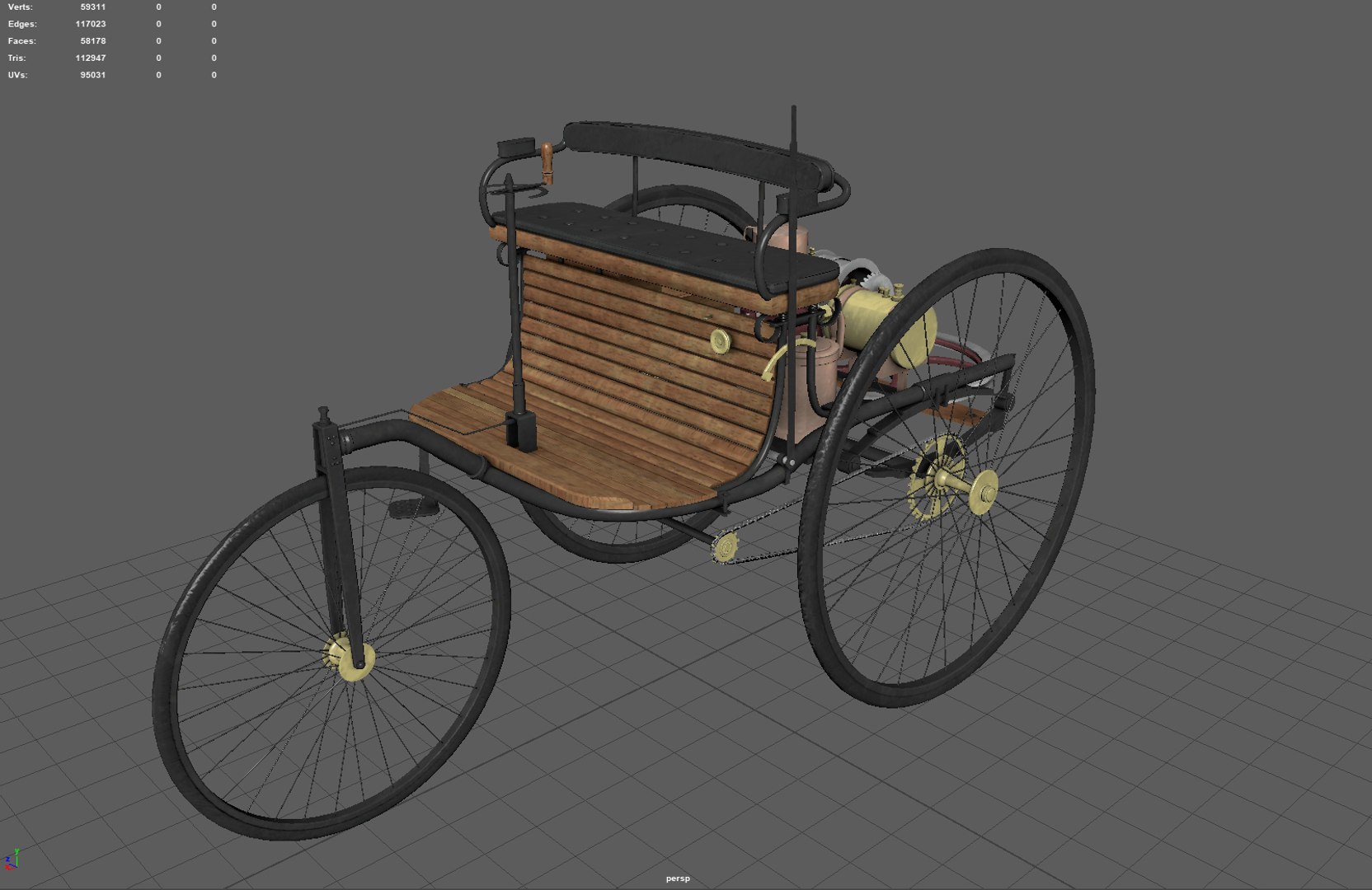 1886 Benz Patent Motorwagen 3D Model - TurboSquid 2094002