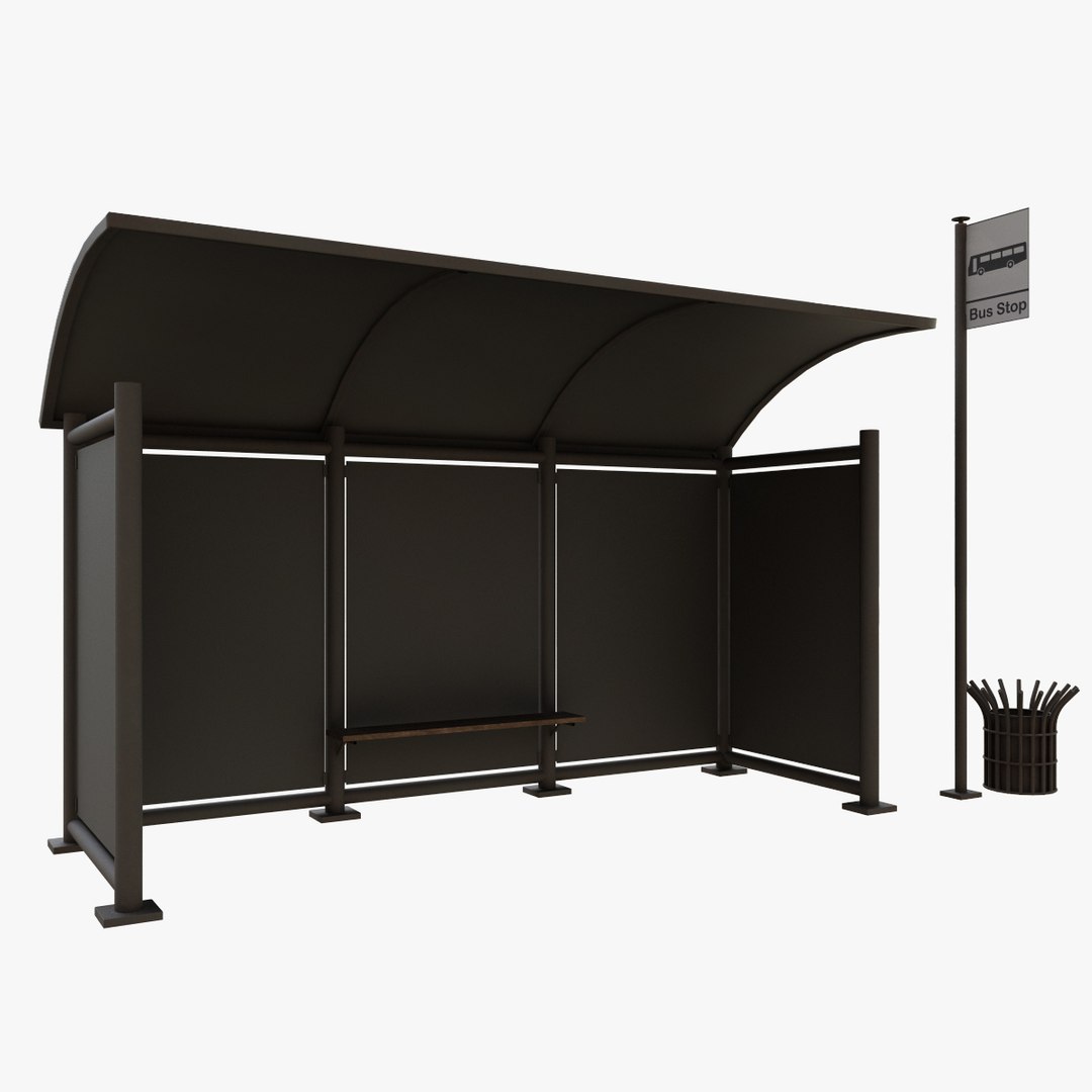 Realistic bus stop 3D - TurboSquid 1419015