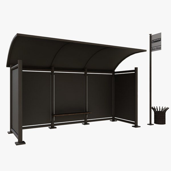 Realistic bus stop 3D - TurboSquid 1419015