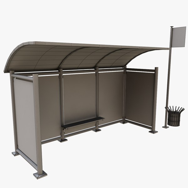 Realistic bus stop 3D - TurboSquid 1419015