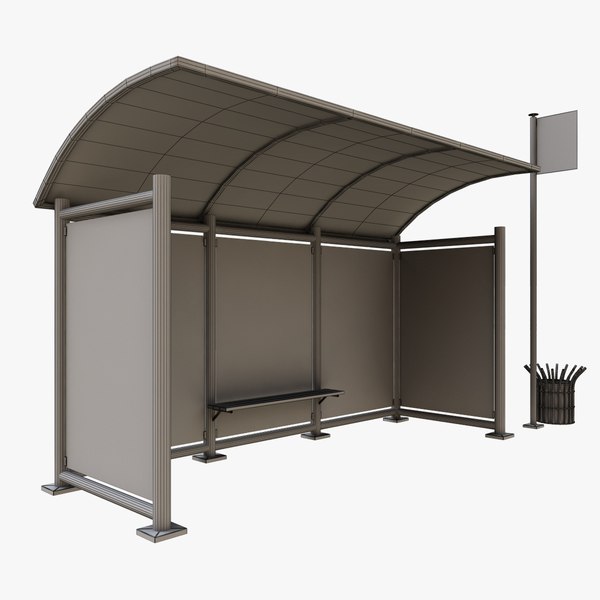 Realistic bus stop 3D - TurboSquid 1419015