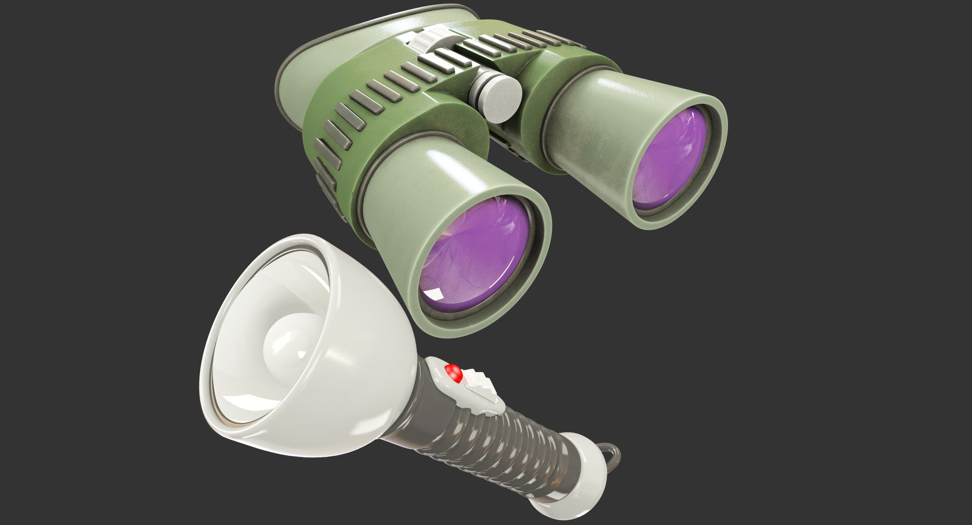 Binoculars Flashlight 3D Model - TurboSquid 1282880