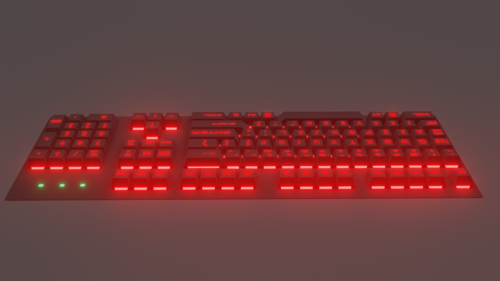 Keyboard With Rgb Lights 3D Model - TurboSquid 2140892