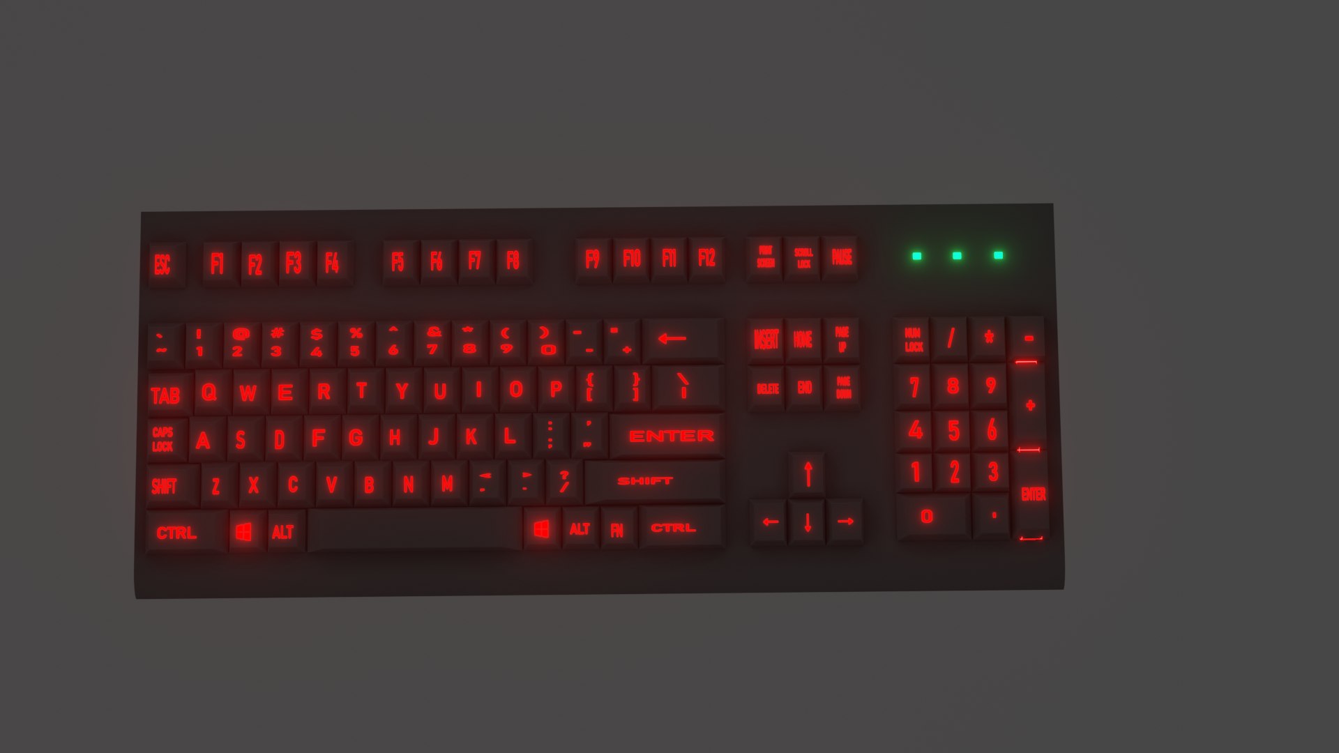Keyboard With Rgb Lights 3D Model - TurboSquid 2140892
