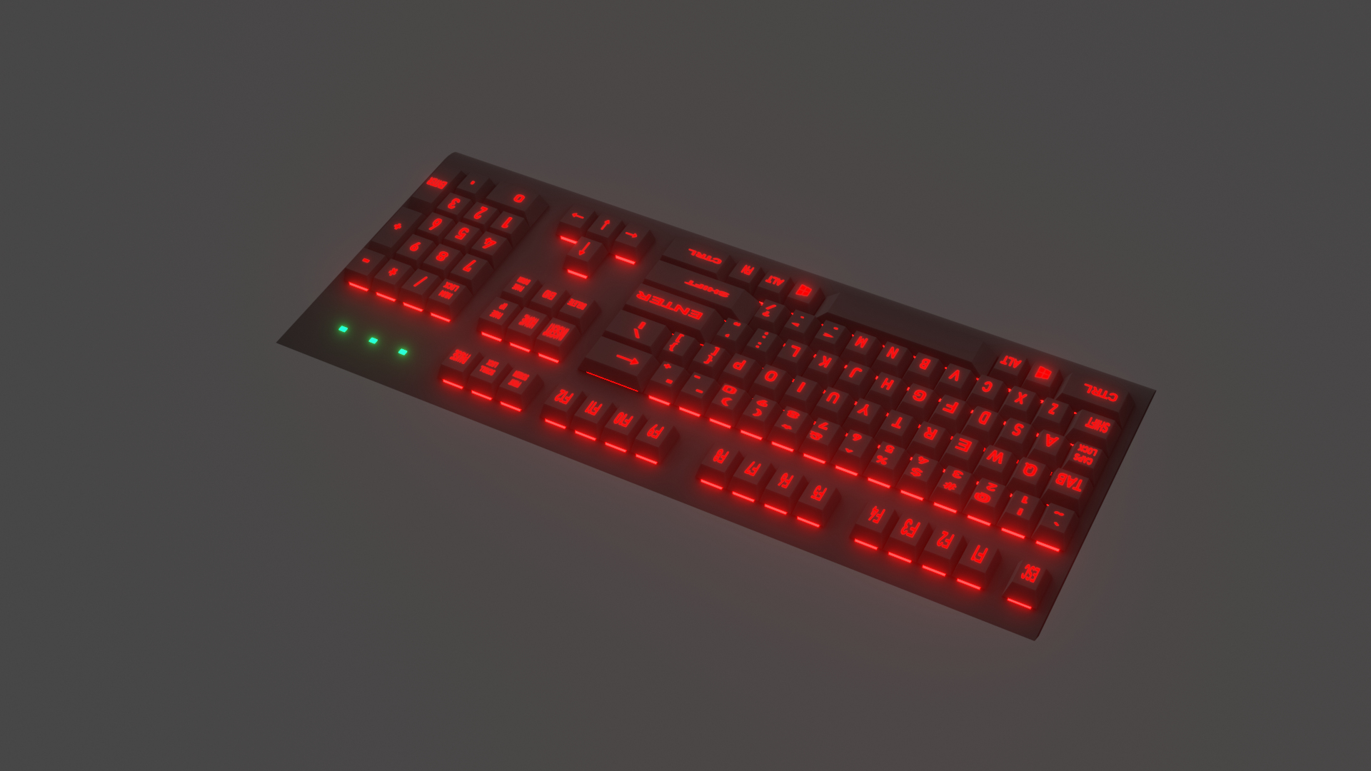 Keyboard With Rgb Lights 3D Model - TurboSquid 2140892