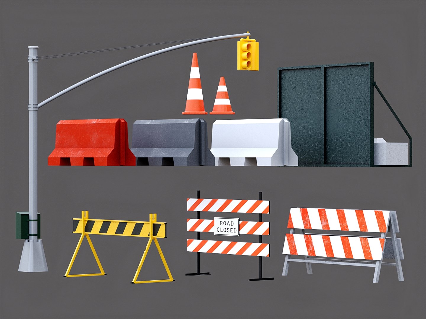 Traffic barriers 3D model - TurboSquid 1609081