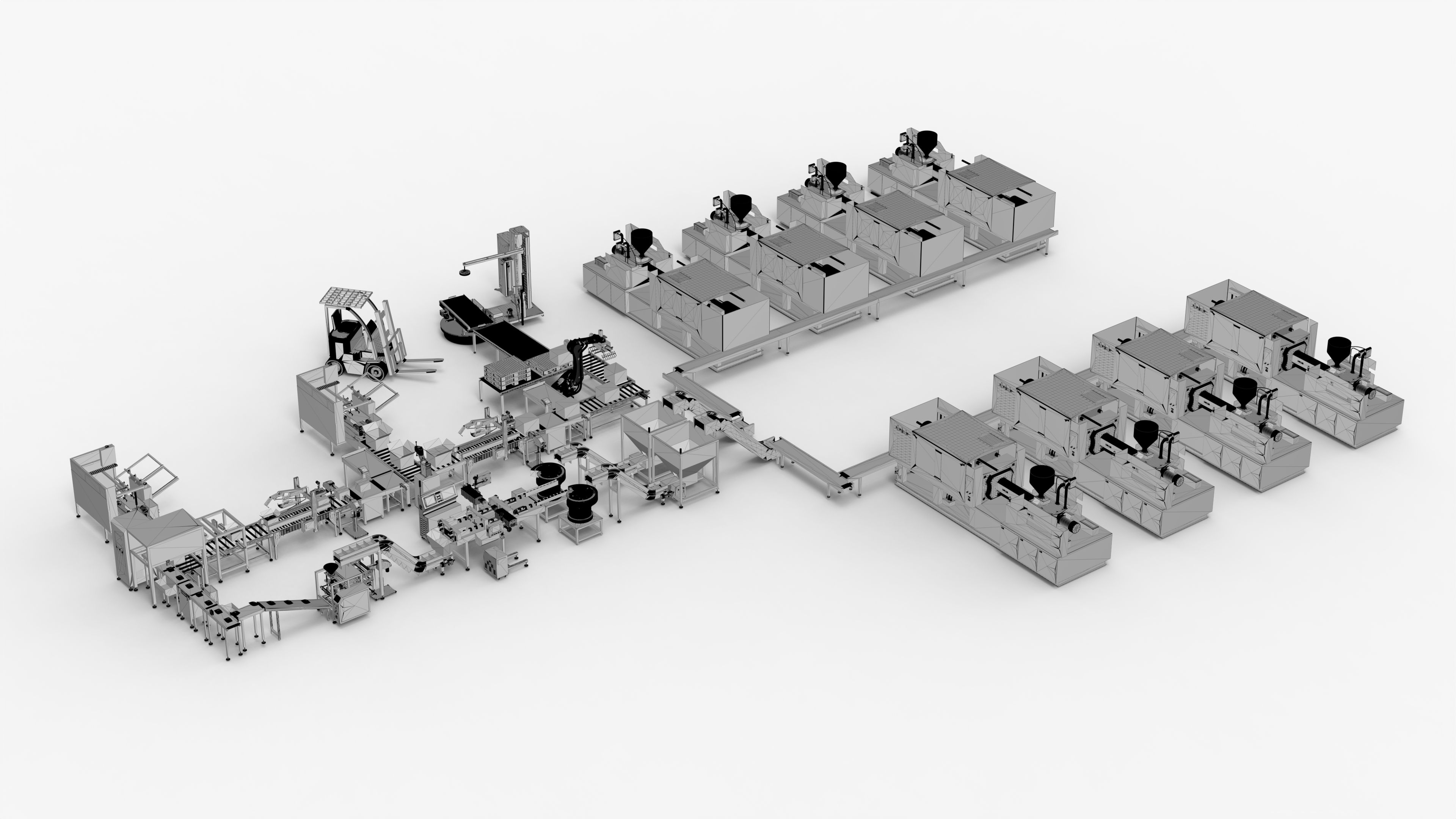 modelo 3d Automatic Plastic Parts Production Line - TurboSquid 1937698