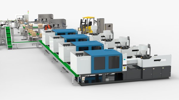modelo 3d Automatic Plastic Parts Production Line - TurboSquid 1937698
