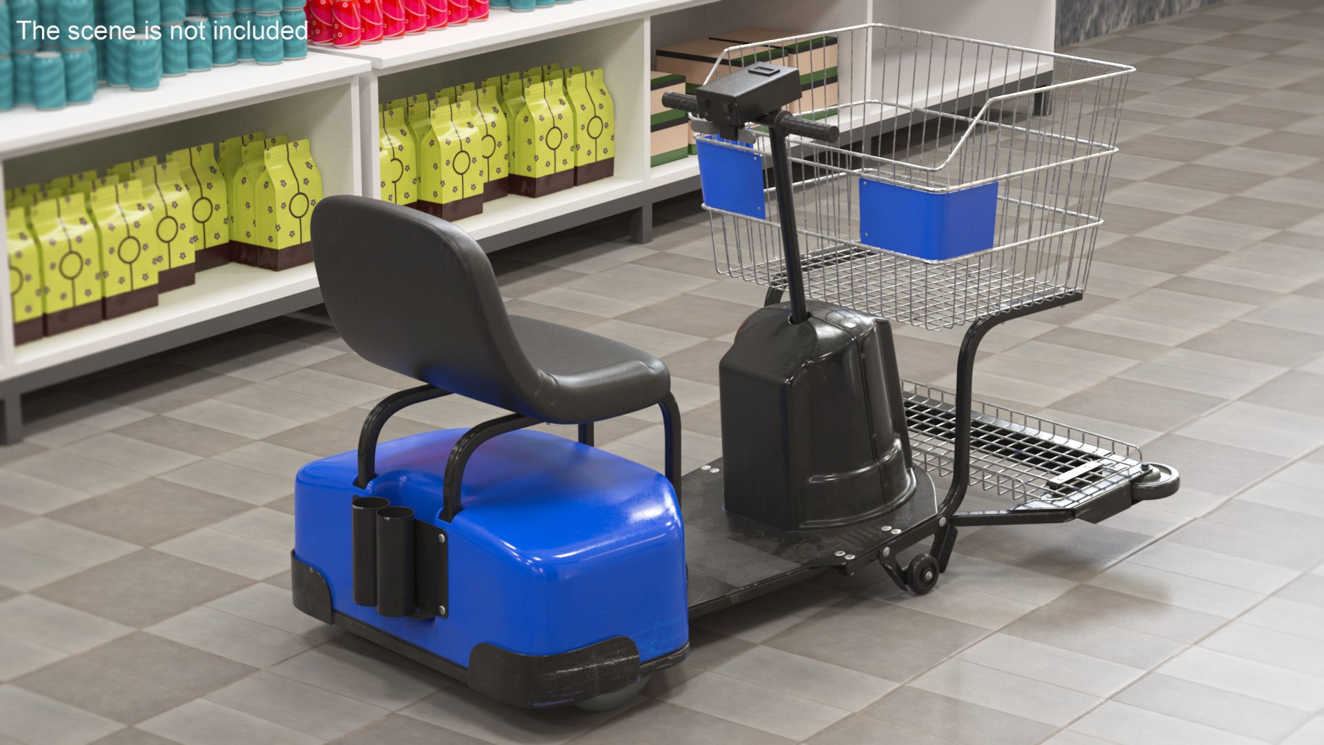 Motorized Grocery Cart Blue Dirty 3D Model - TurboSquid 2054574