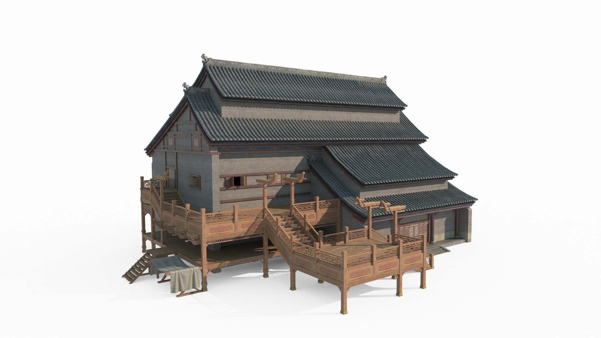 3D Ancient Asian Architecture Inns and Hotels model - TurboSquid 2125101
