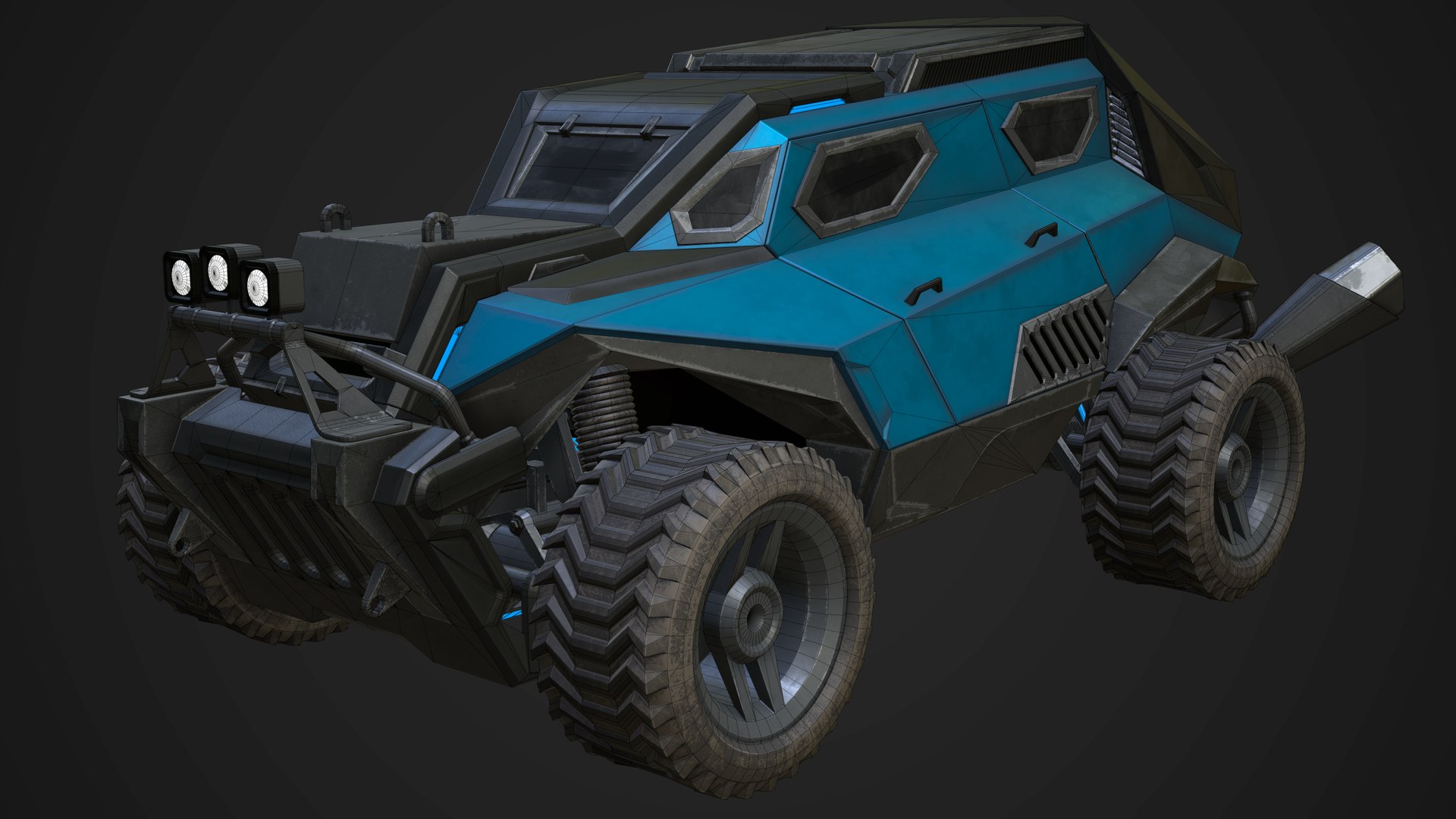 Sci-fi Armored Racing Jeep 3D Model - TurboSquid 1468775