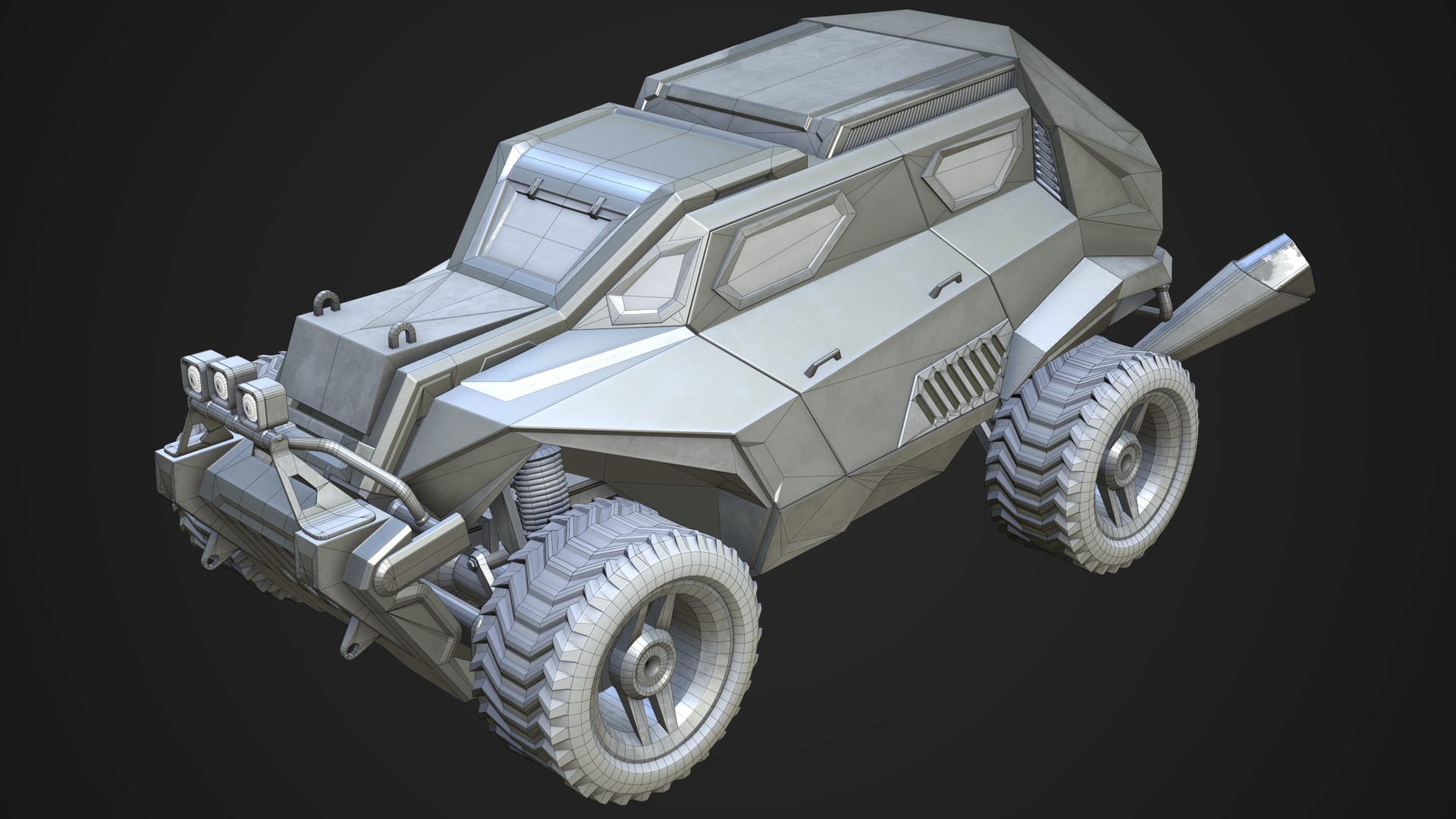 Sci-fi armored racing jeep 3D model - TurboSquid 1468775