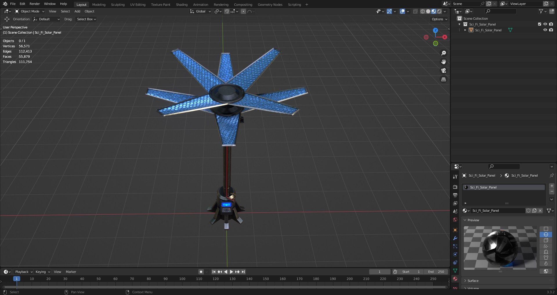 3D Sci-Fi Smart Solar Panel Model - TurboSquid 2200702