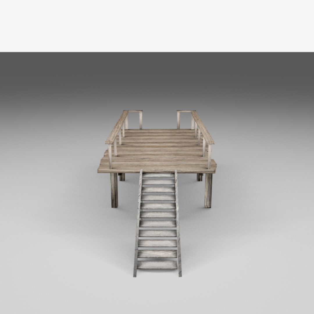 3d Model Platform Wooden Wood