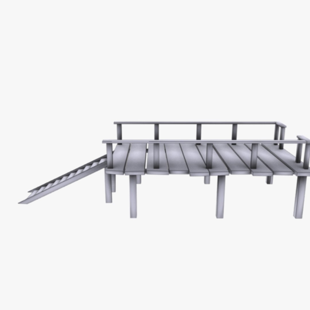 3d Model Platform Wooden Wood
