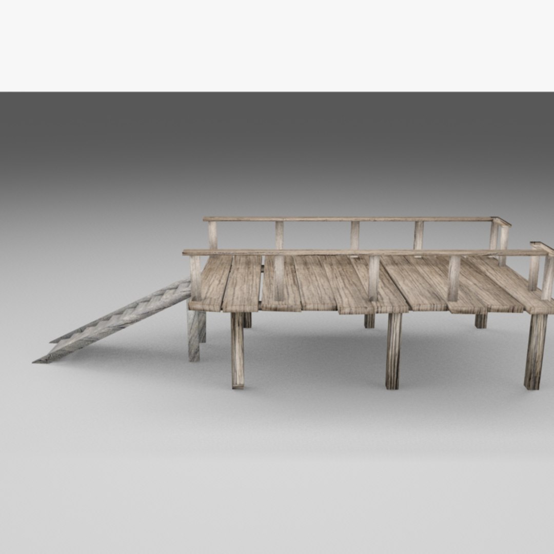 3d Model Platform Wooden Wood