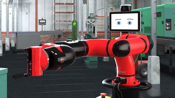 Sawyer Black Edition Kollaborativer Roboter mit montiertem Sockel 3D ...