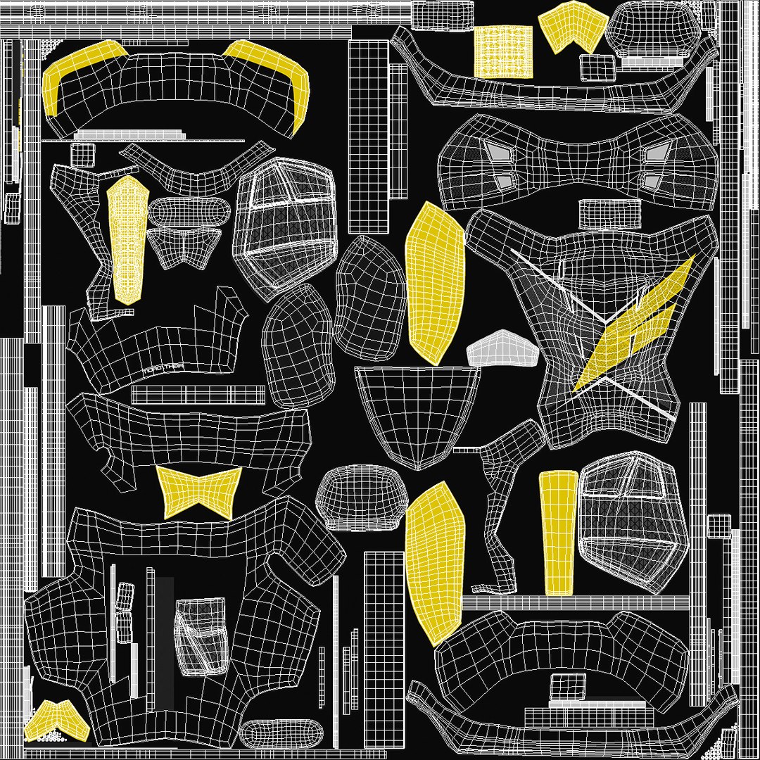 Hockey Shin Guards Yellow model - TurboSquid 1971792