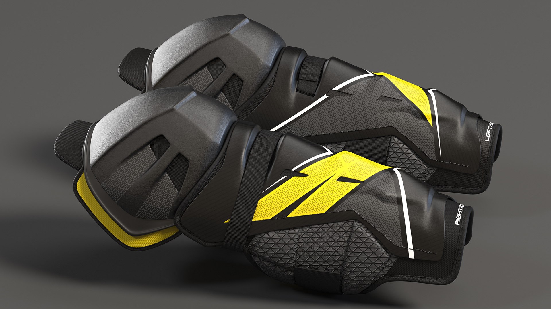 Hockey Shin Guards Yellow model - TurboSquid 1971792