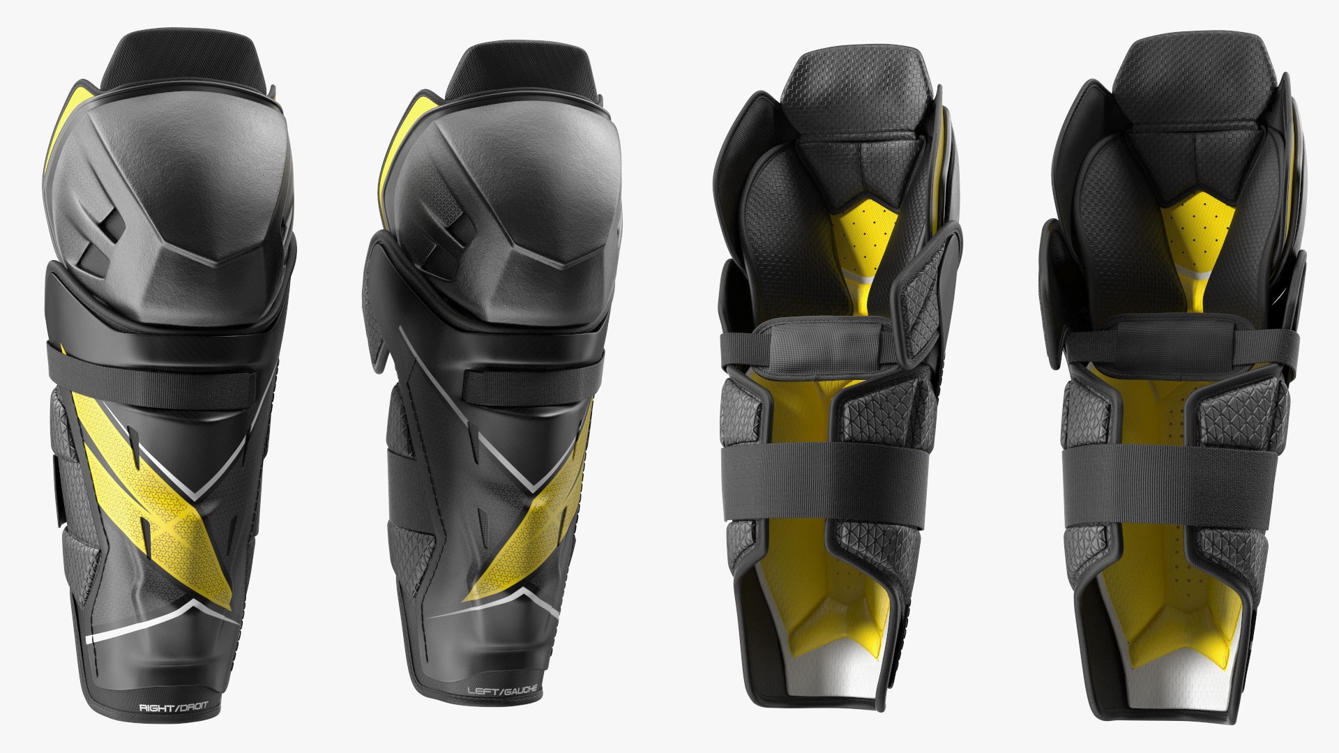 Hockey Shin Guards Yellow model - TurboSquid 1971792
