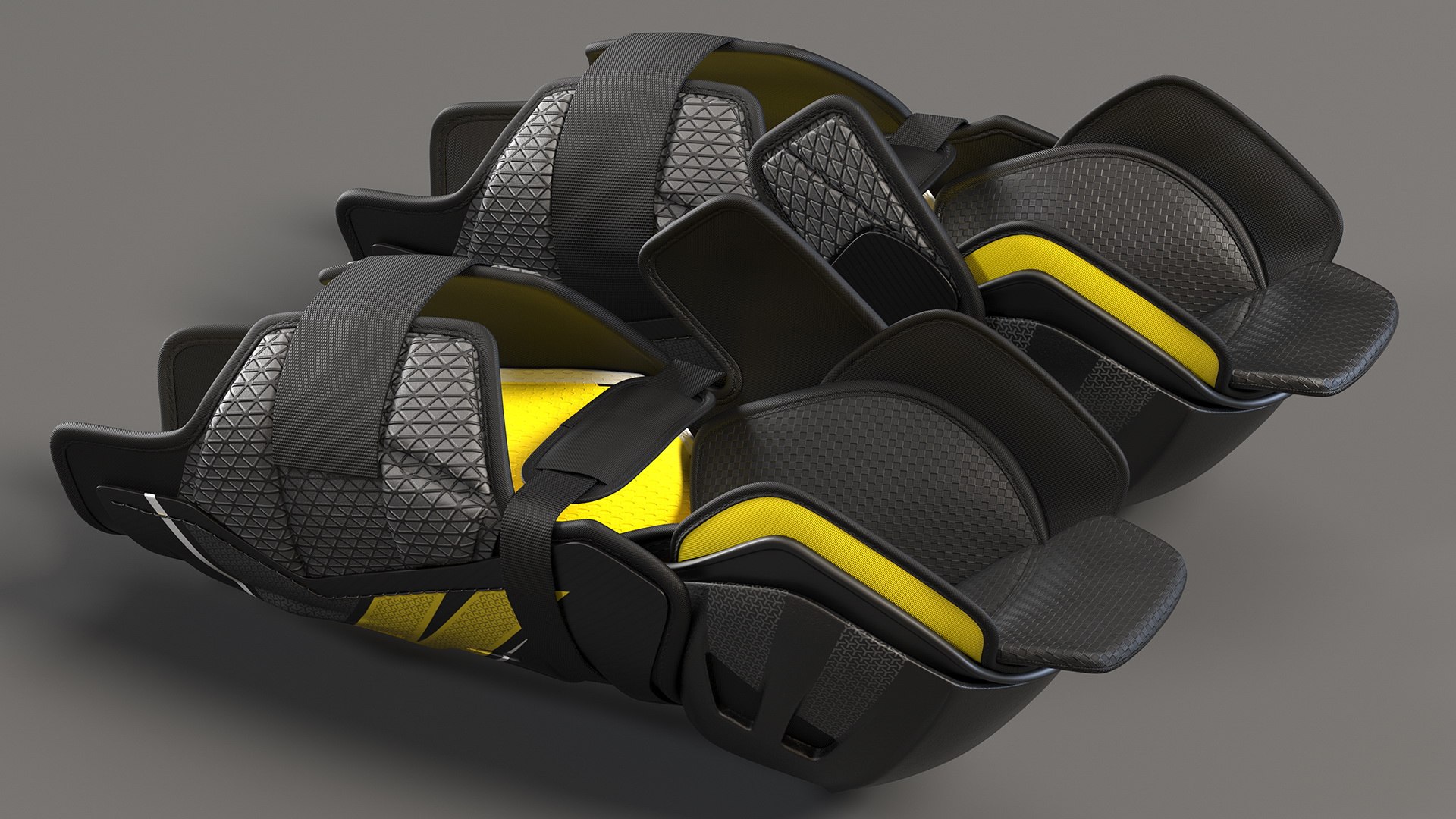 Hockey Shin Guards Yellow model - TurboSquid 1971792