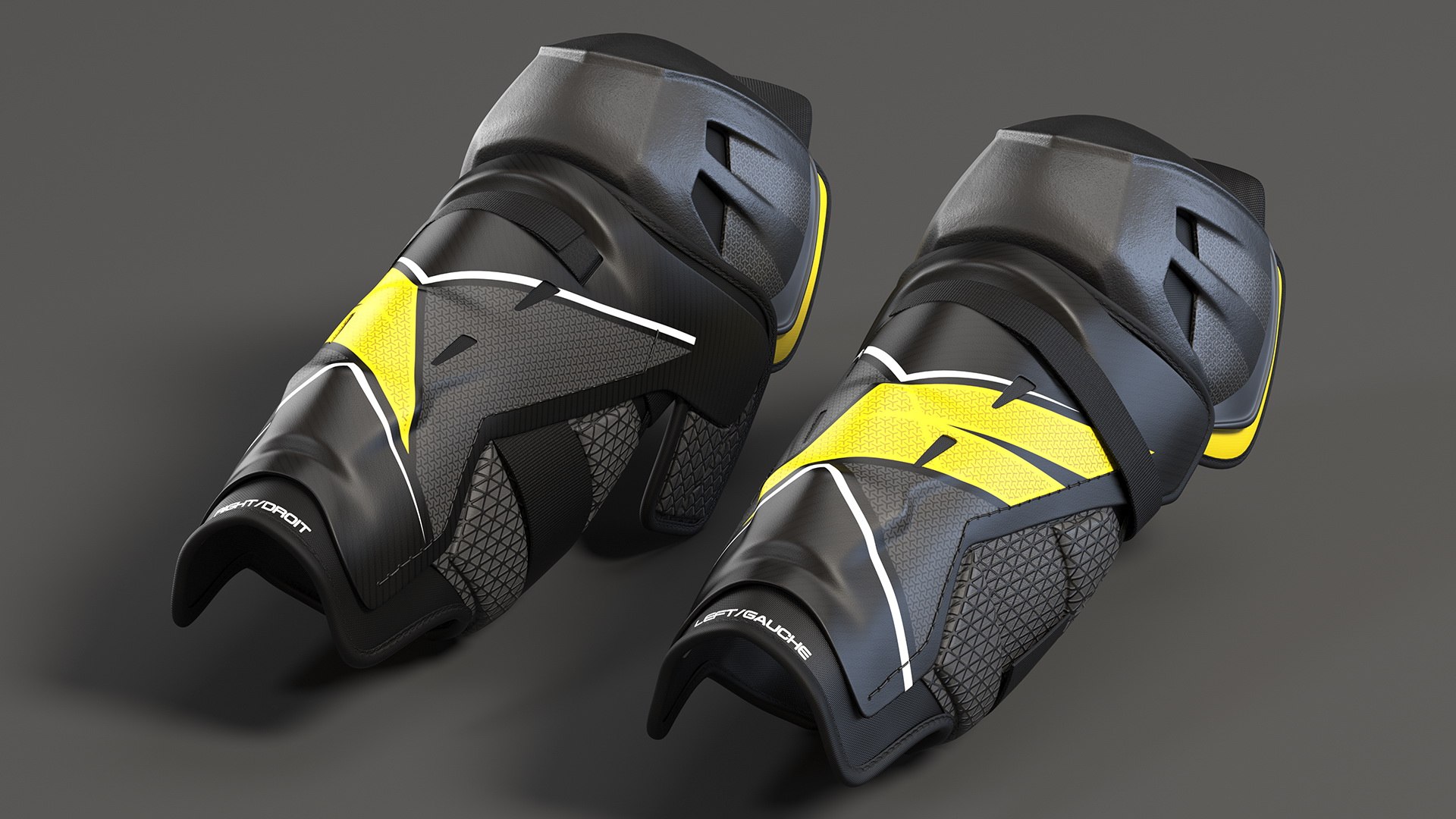 Hockey Shin Guards Yellow model - TurboSquid 1971792