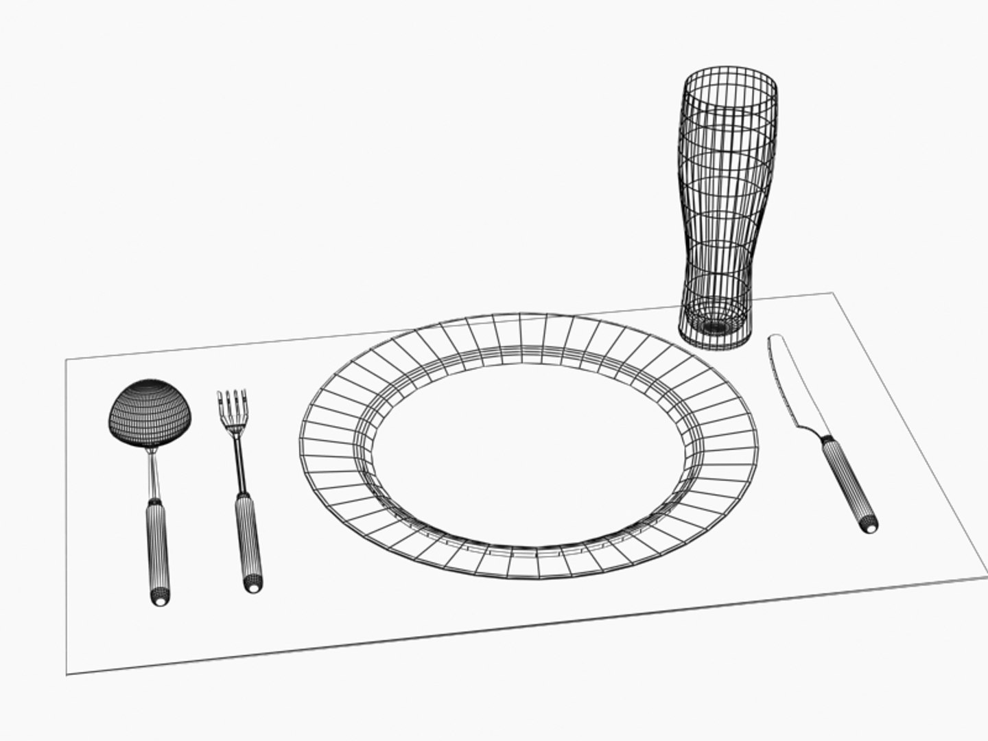 dining table set 3d model