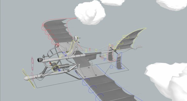 3d model rigged flying bicycle