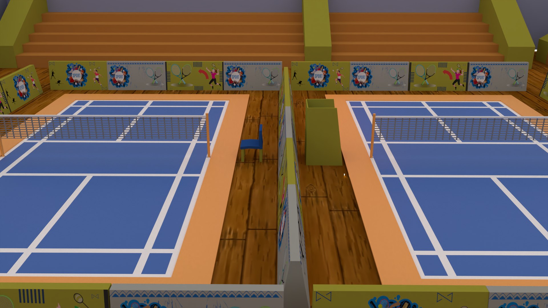 Cartoonish Badminton Court Model - TurboSquid 1811030