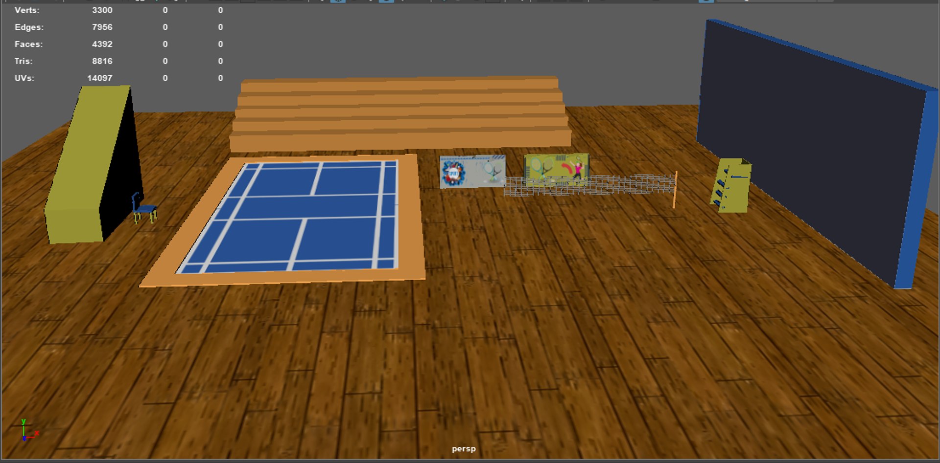 Cartoonish Badminton Court Model - TurboSquid 1811030