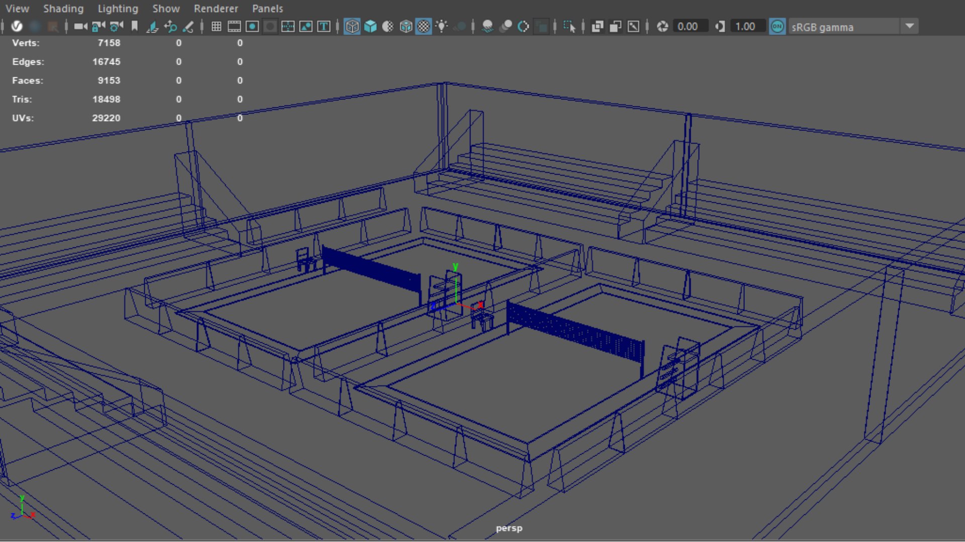 Cartoonish Badminton Court Model - TurboSquid 1811030