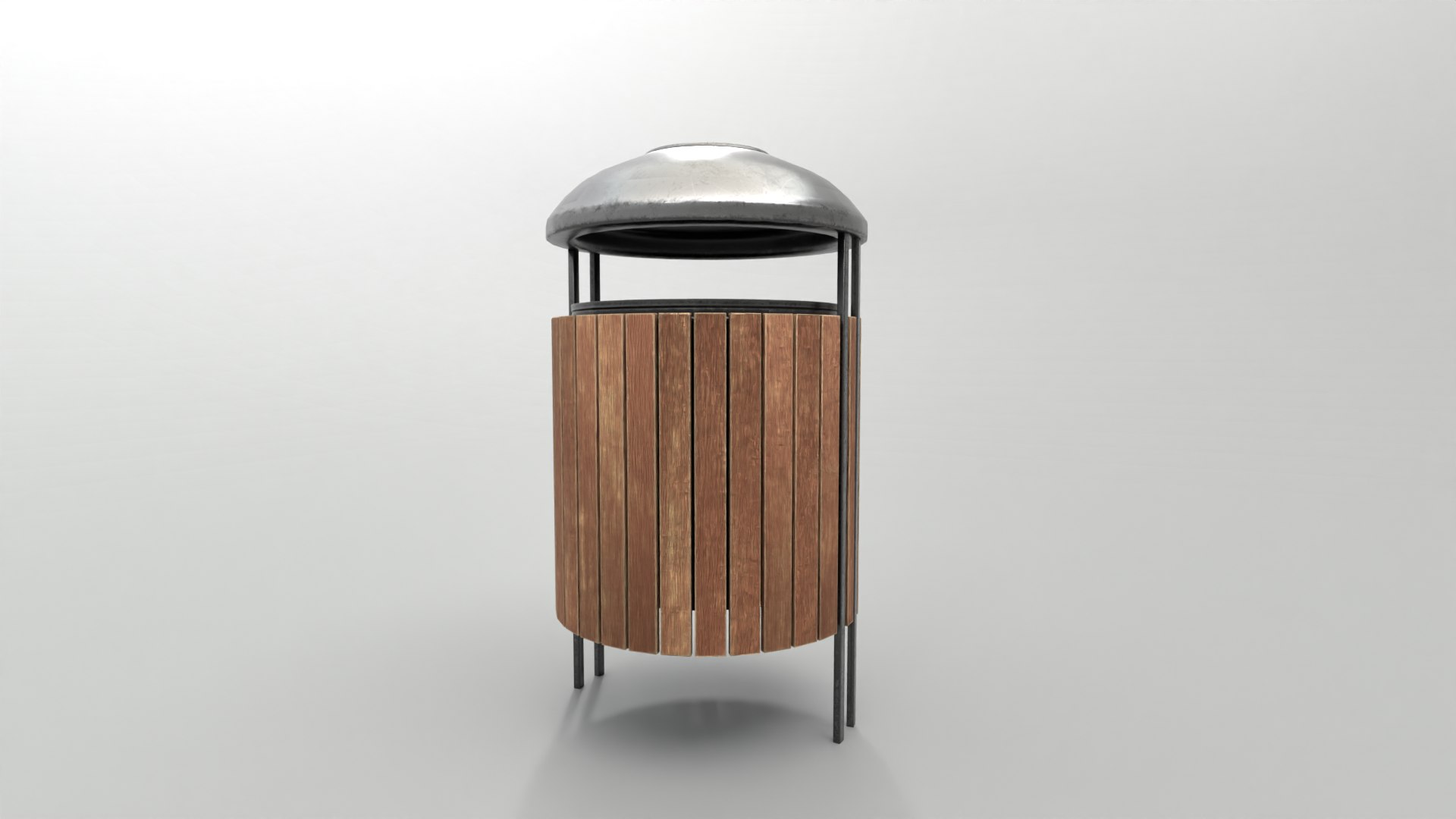 3D Modern Timber Street Bin Vol 04 - 4K Textures Game-Ready PBR ...