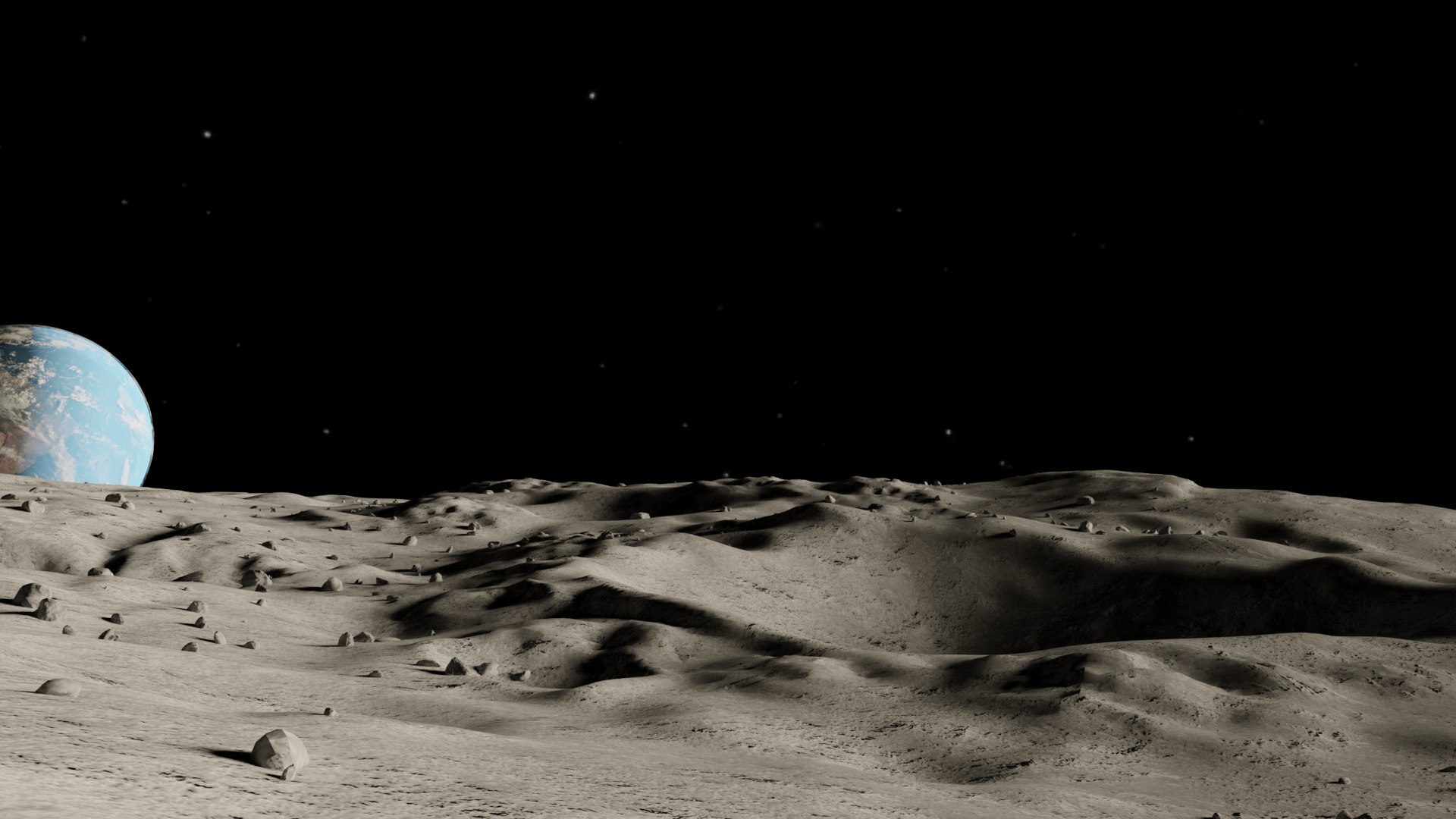 Photorealistic Moon Landscape Scene 3D Model - TurboSquid 1642221