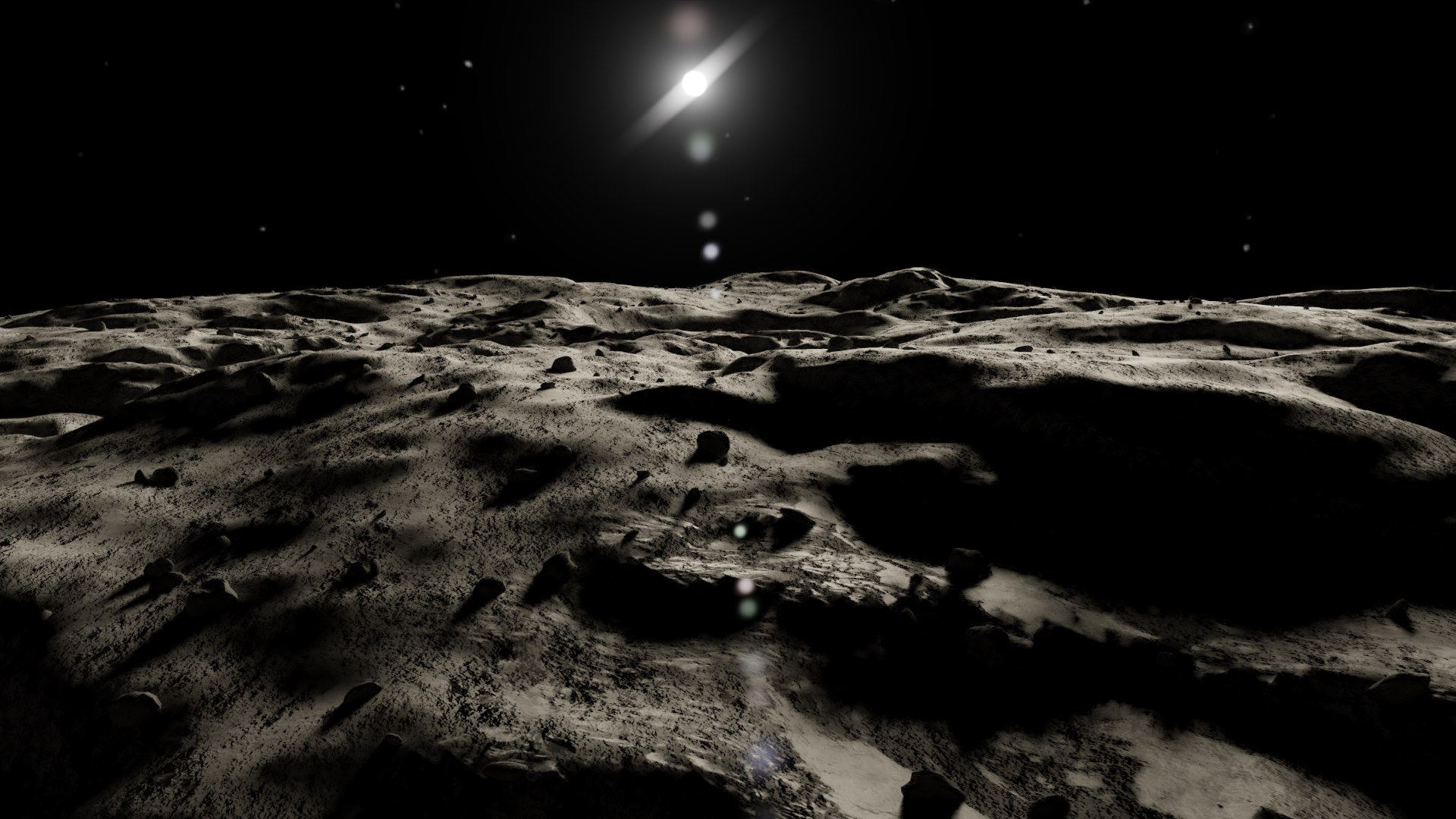 Photorealistic Moon Landscape Scene 3D Model - TurboSquid 1642221