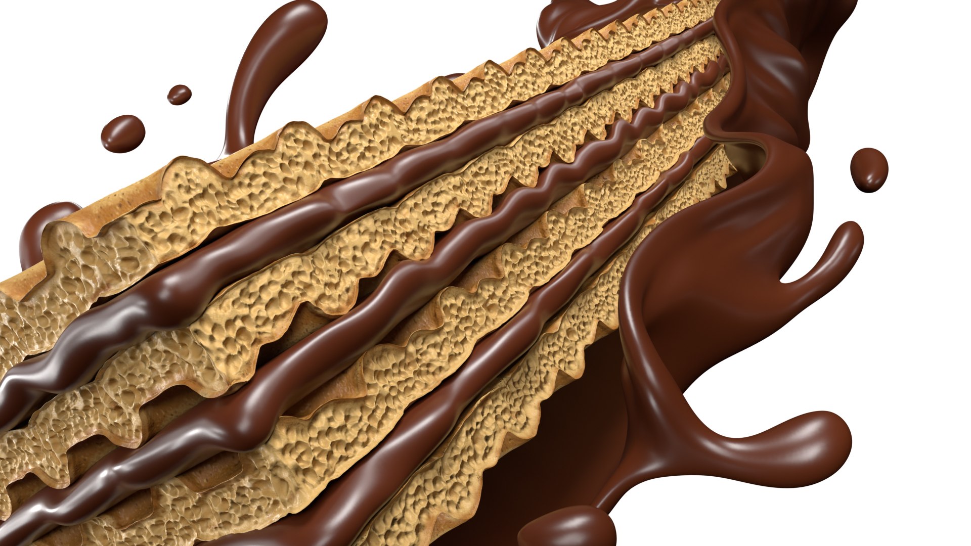 3D Wafer Chocolate Milk Splash Model - TurboSquid 2519979