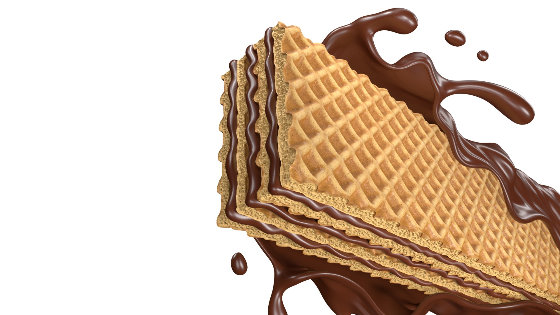 3D Wafer Chocolate Milk Splash Model - TurboSquid 2519979