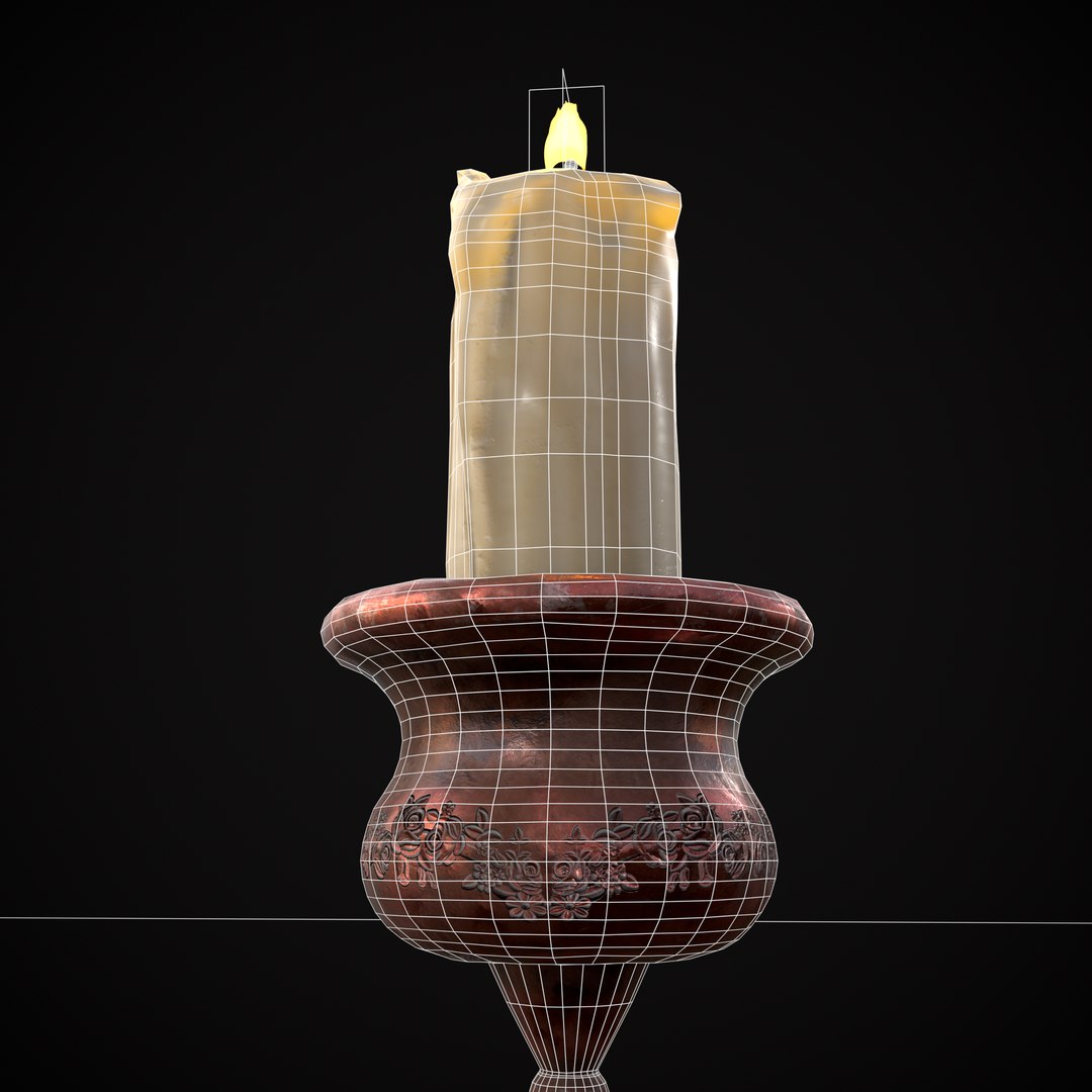 3D Elegant Candle Stick - TurboSquid 2103470