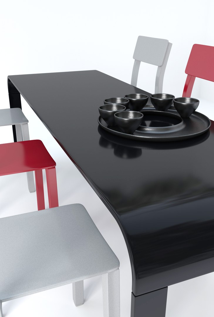 3D modern dining table model - TurboSquid 1195022