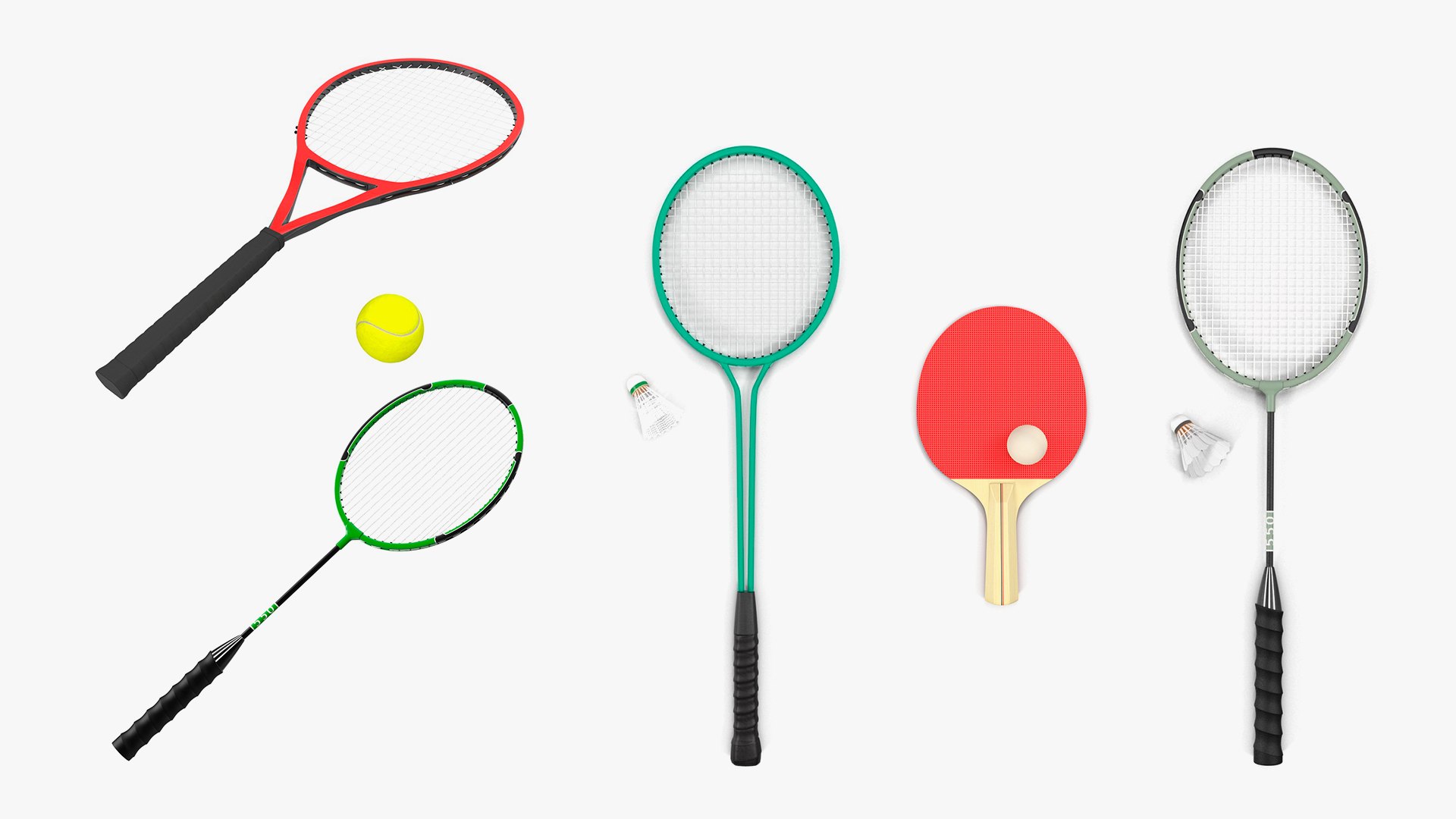 3D Sport Rackets Collection 3 - TurboSquid 2165004