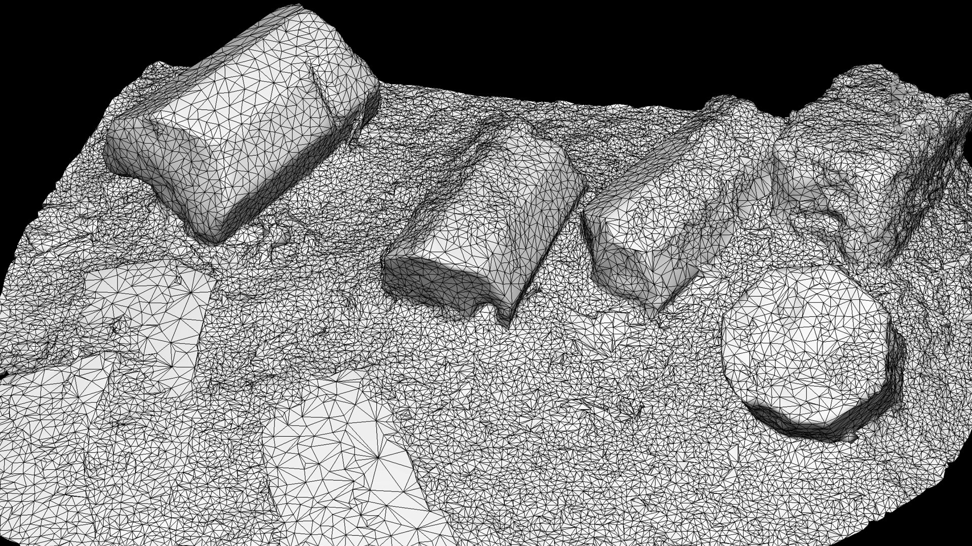 3D Model Ancient Abandoned Castle Debris Ruins Moss Photogrammetry ...