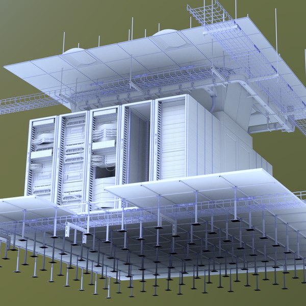 fully customizable data center 3d obj