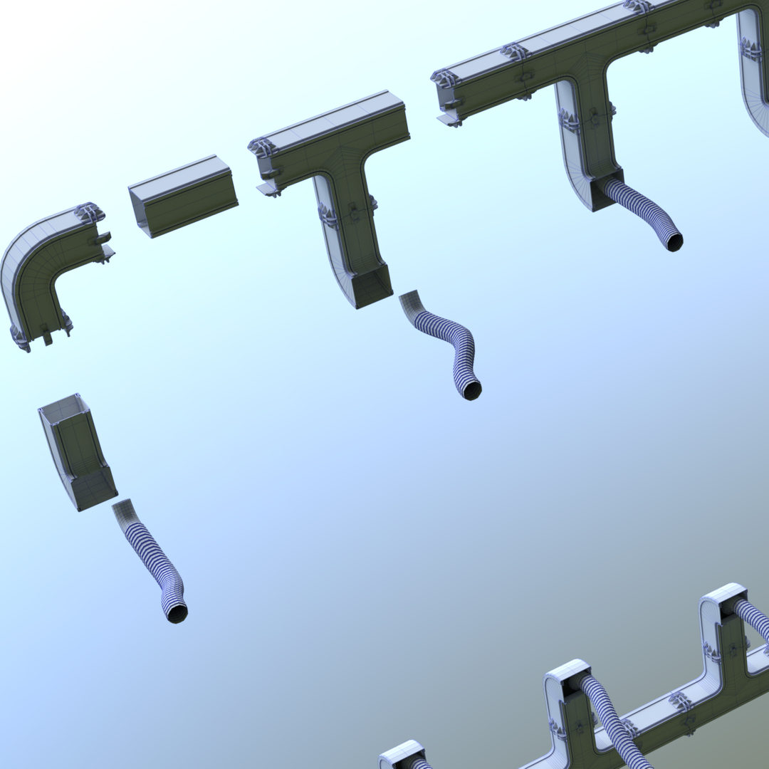 fully customizable data center 3d obj