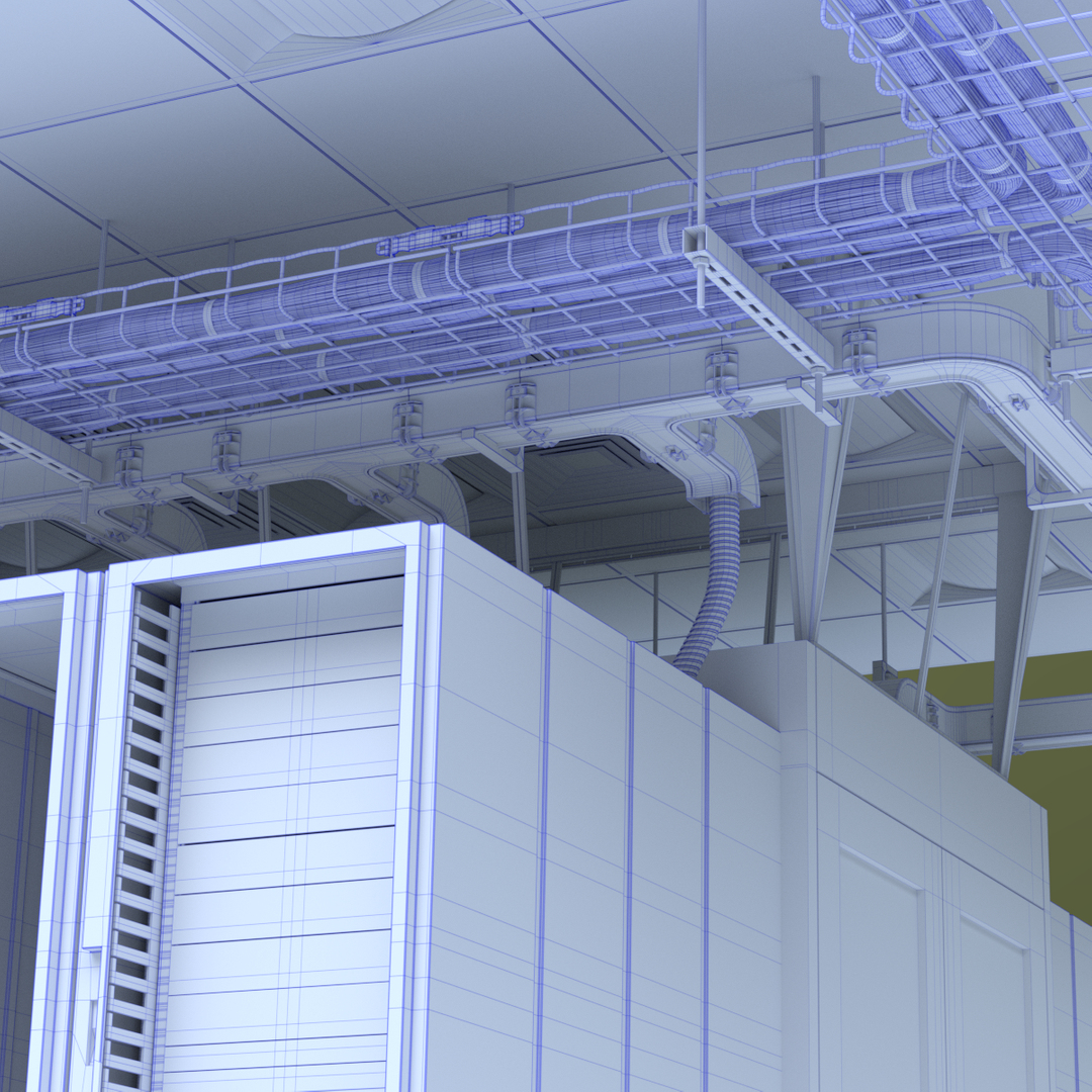 fully customizable data center 3d obj