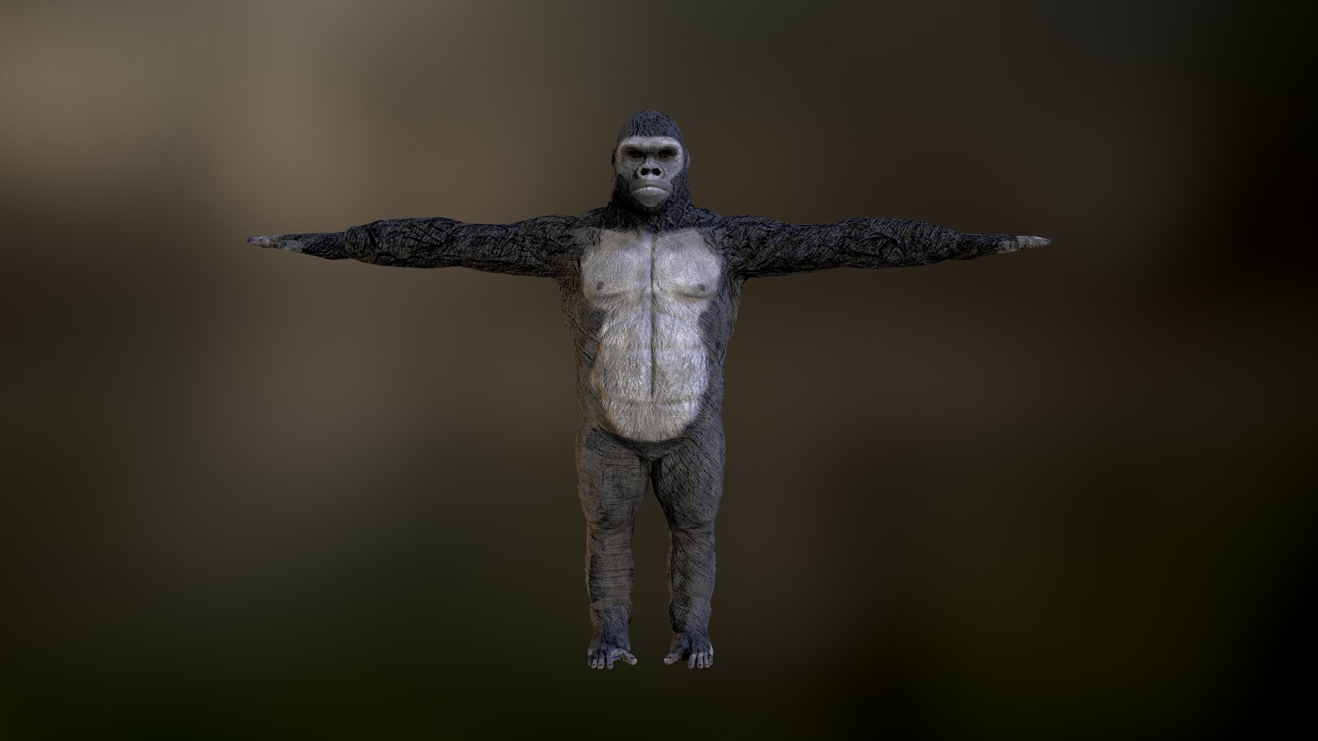 3D Model Gorilla Game Ready With Pbr Textures Low-poly - TurboSquid 1713995
