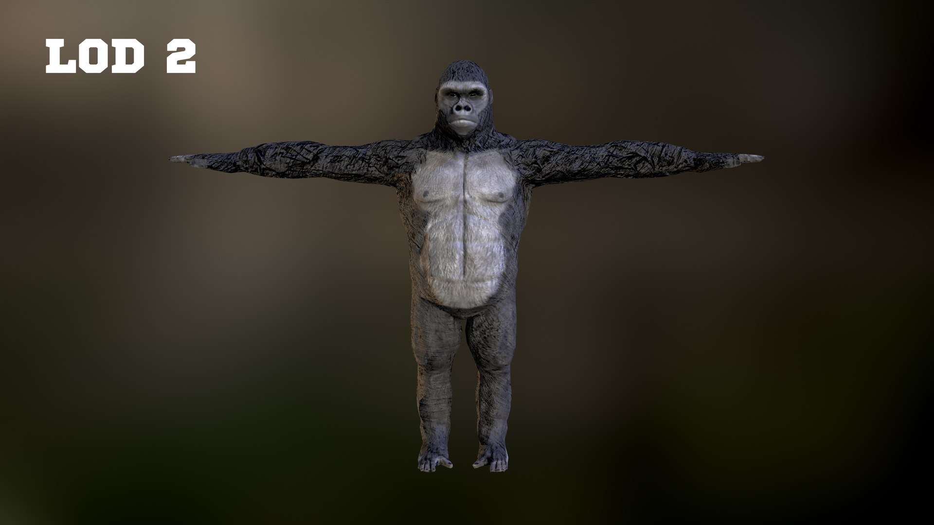 3D Model Gorilla Game Ready With Pbr Textures Low-poly - TurboSquid 1713995