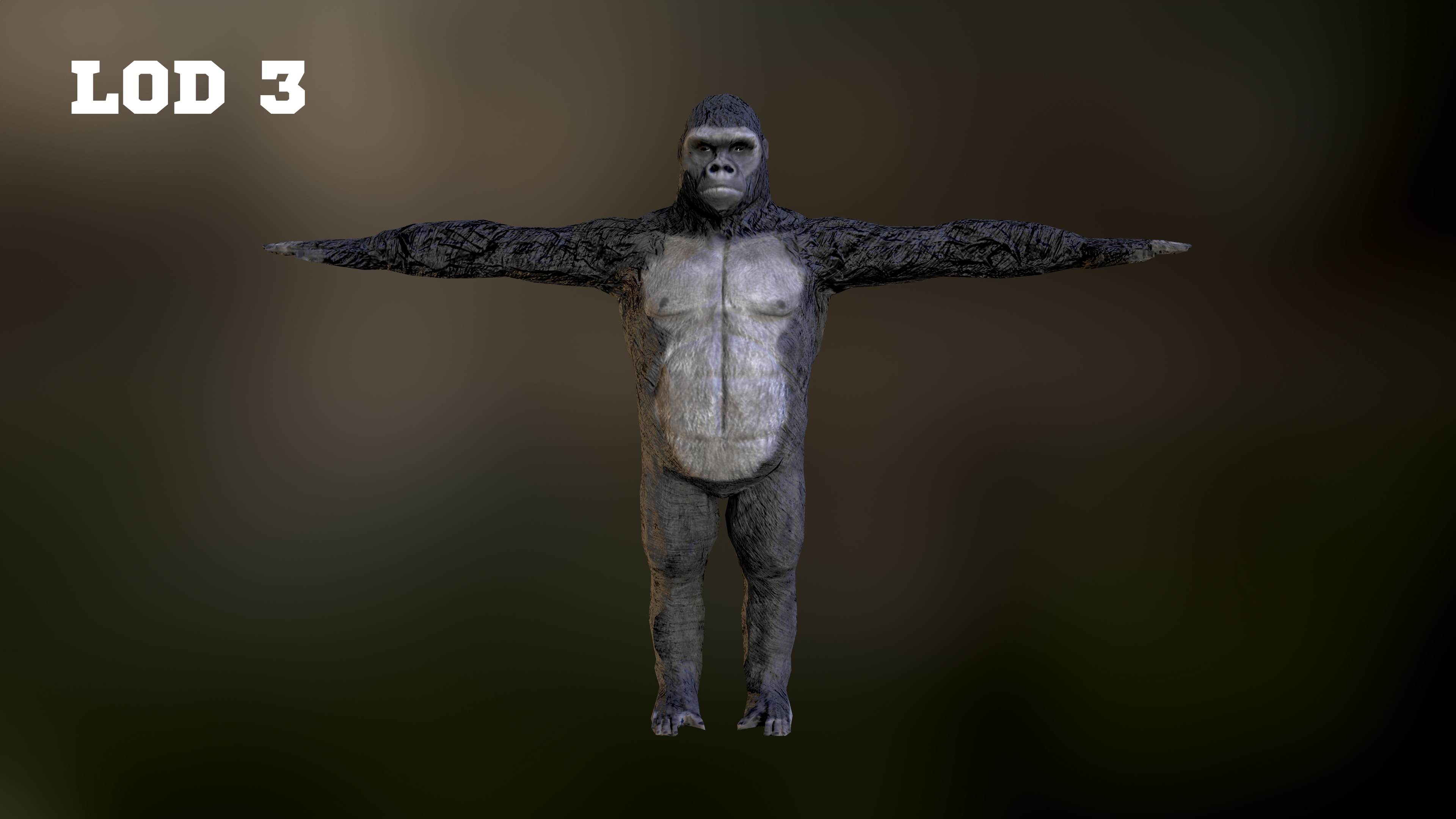 3D model Gorilla game ready with pbr textures Low-poly - TurboSquid 1713995