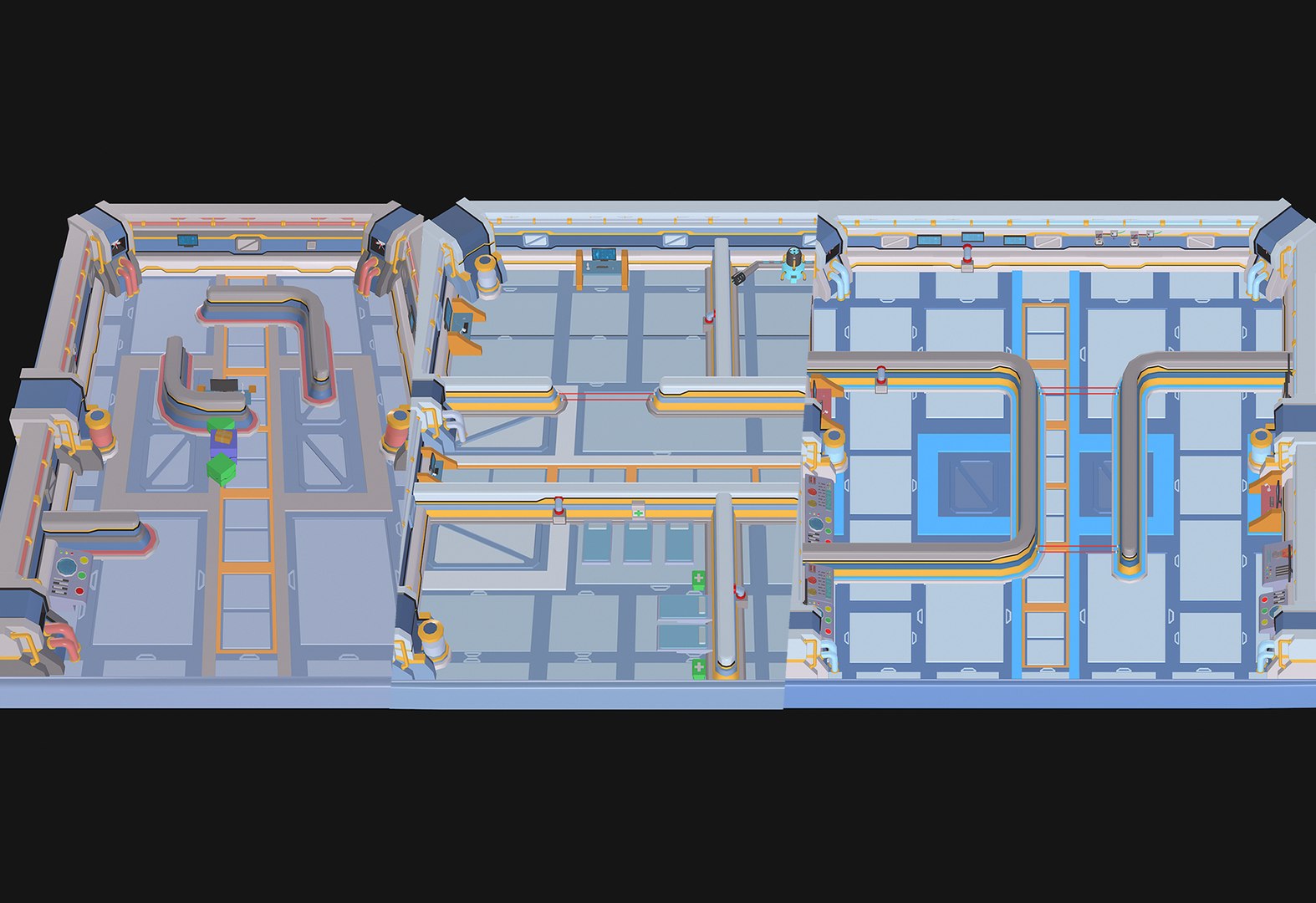 Low Poly Sci-Fi Station Pack 3D model - TurboSquid 1968688