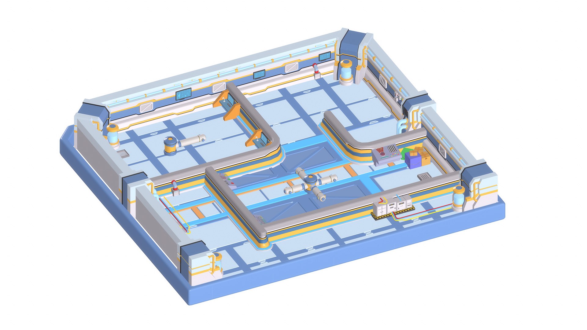 Low Poly Sci-Fi Station Pack 3D Model - TurboSquid 1968688